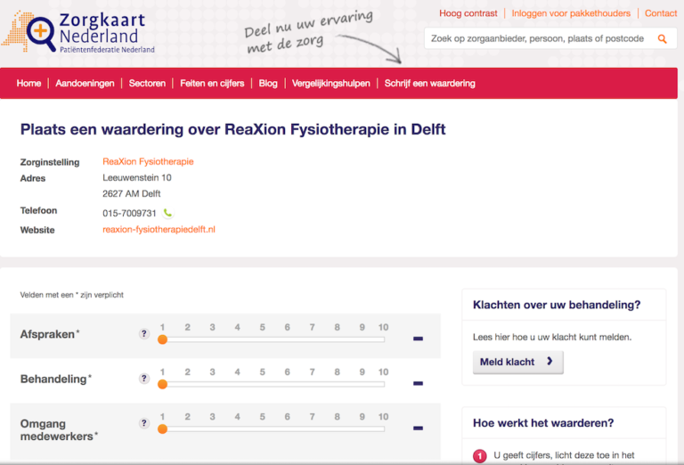 Zorgkaart 2 - Handtherapie Delft